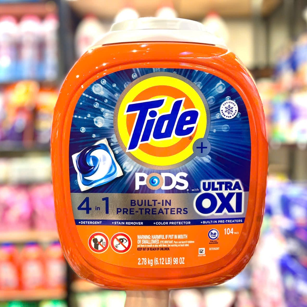 Viên Giặt Tide Pods 4in1 Ultra Oxi 104 Viên Chính Hãng Mỹ Tẩy Sạch Vết ...