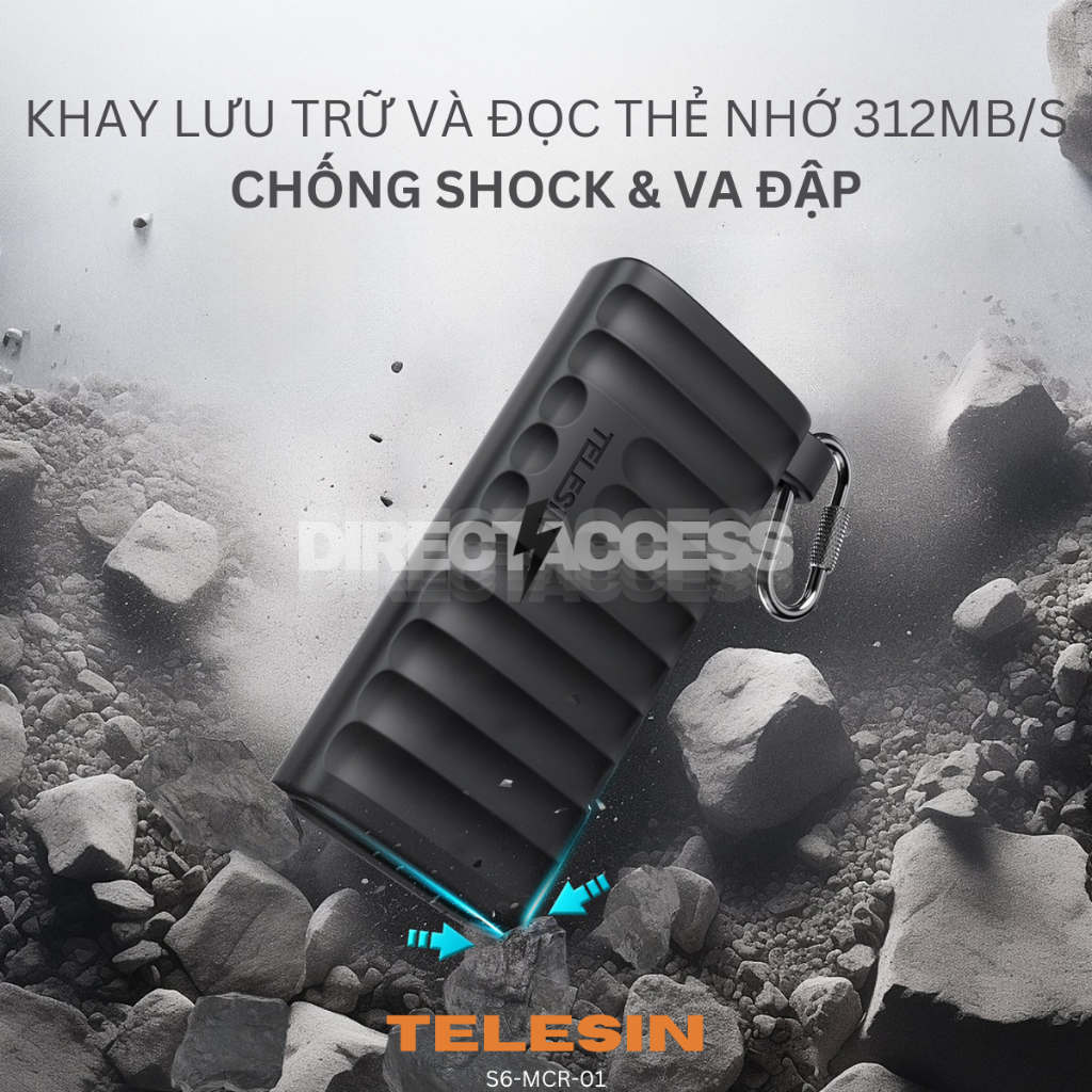 Telesin S6-MCR-001 - Đầu đọc thẻ nhớ đa chức năng chống shock tốc độ truyền tải dữ liệu 312MB/s ...