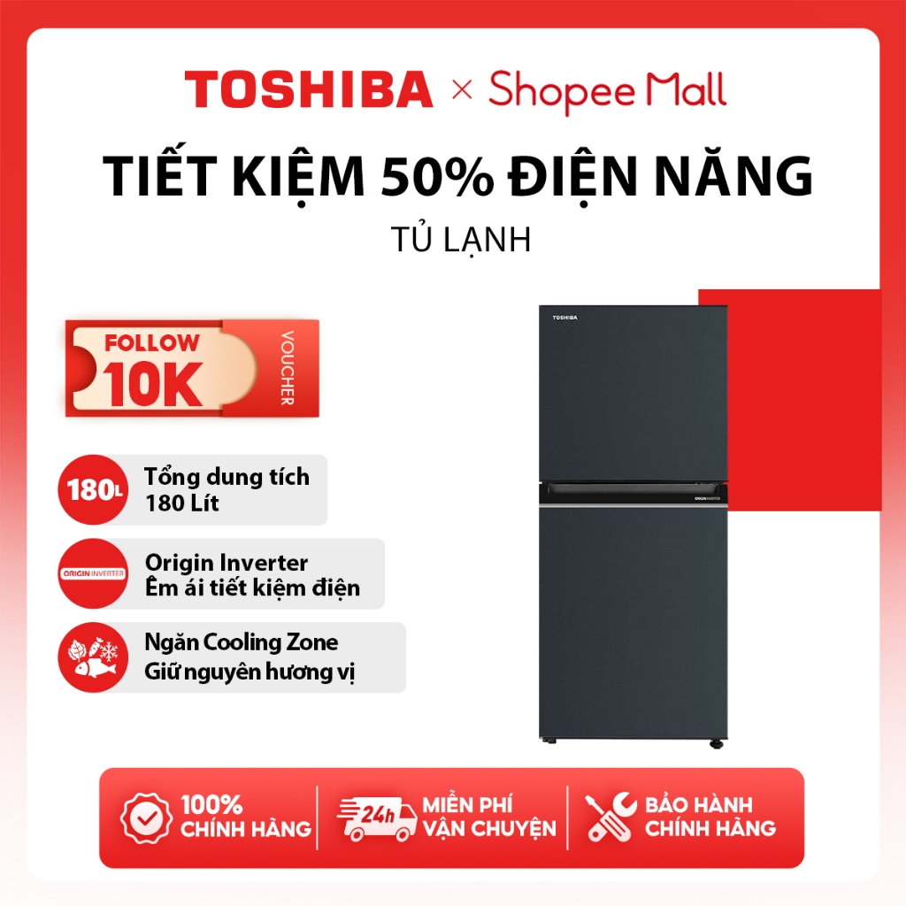 Tủ lạnh Toshiba Inverter 180 lít GR-RT234WE-PMV(52) - Hàng chính hãng, bảo hành 2 năm | Shopee ...