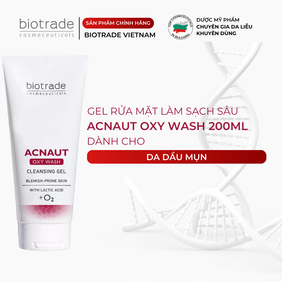 Sữa Rửa Mặt Dạng Gel Dành Cho Da Dầu Mụn Biotrade Acnaut Oxy Wash Cleansing Gel 200ml | Shopee ...
