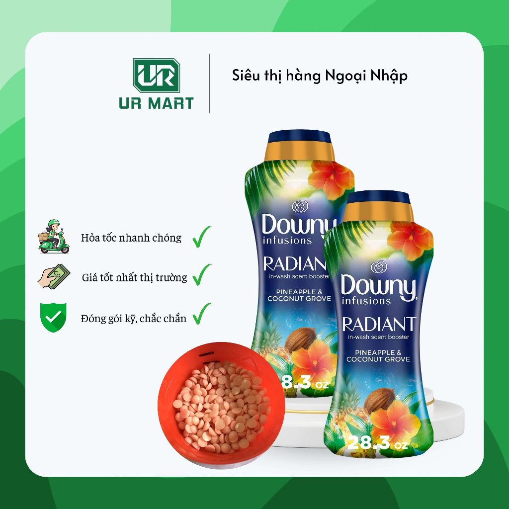 Viên Xả Downy Infusion Radiant Pine Apple & Coconut Grove 802g | Shopee ...