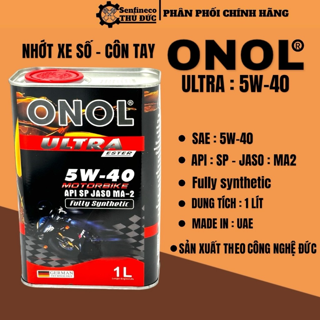 Dầu Nhớt Xe Số - Côn Tay - PKL ONOL UTRA ESTER 5W40 API: SP / JASO: MA2 ...