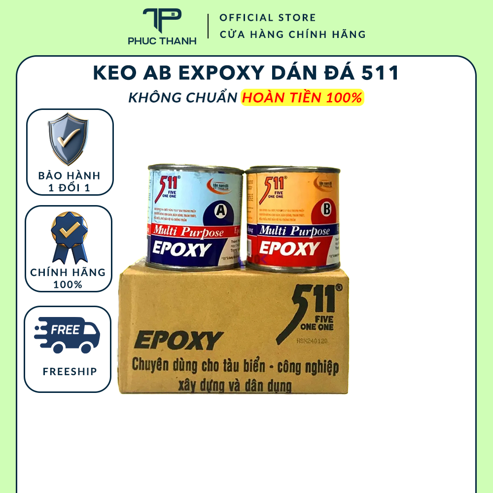 Keo AB Epoxy 511 Dán Đá, Dán Nhựa, Dán Gỗ, Dán Kim Loại 675g – Chính Hãng | Shopee Việt Nam