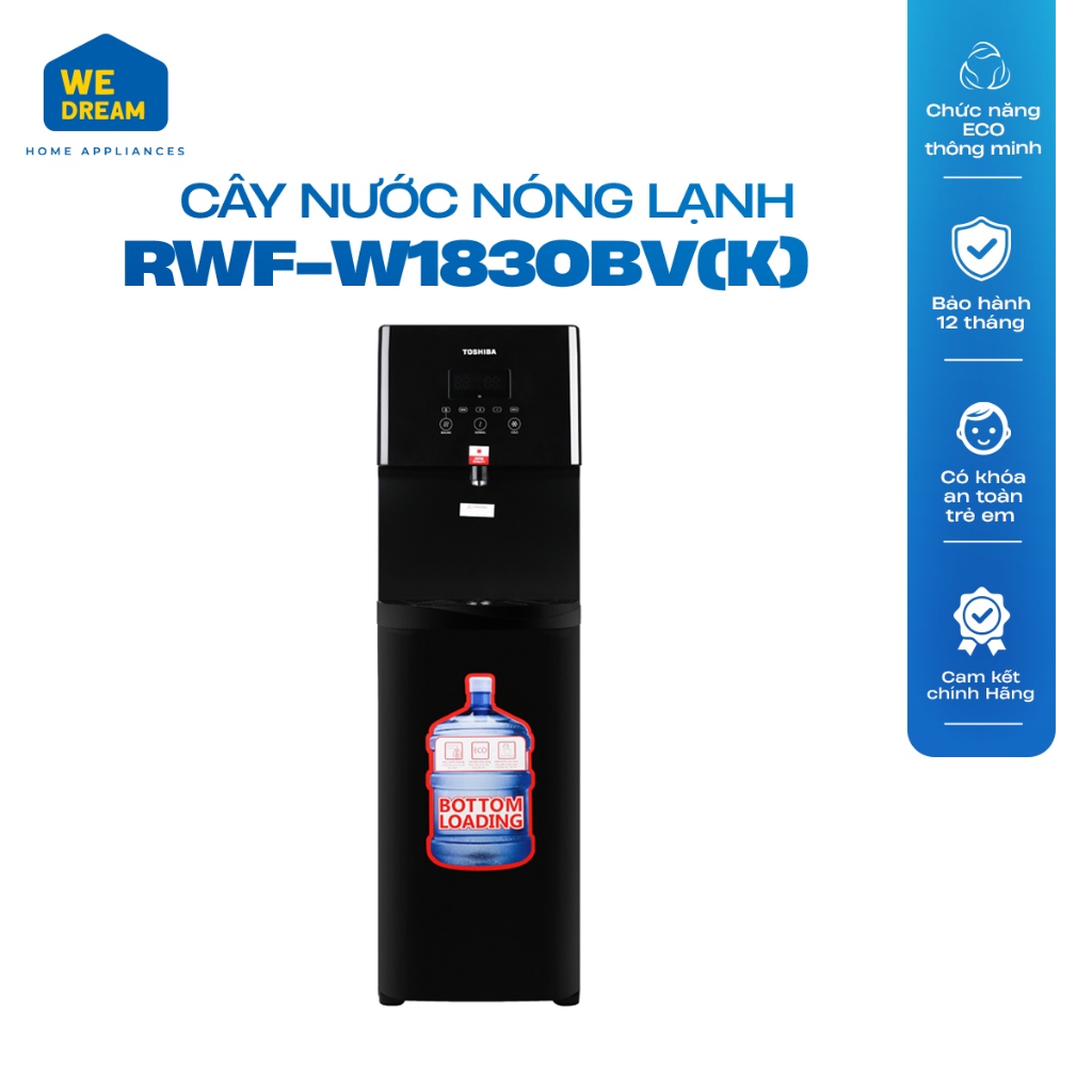 Máy Nước Nóng Lạnh TOSHIBA RWF-W1830UVBV(K) | Chức Năng Eco Thông Minh ...