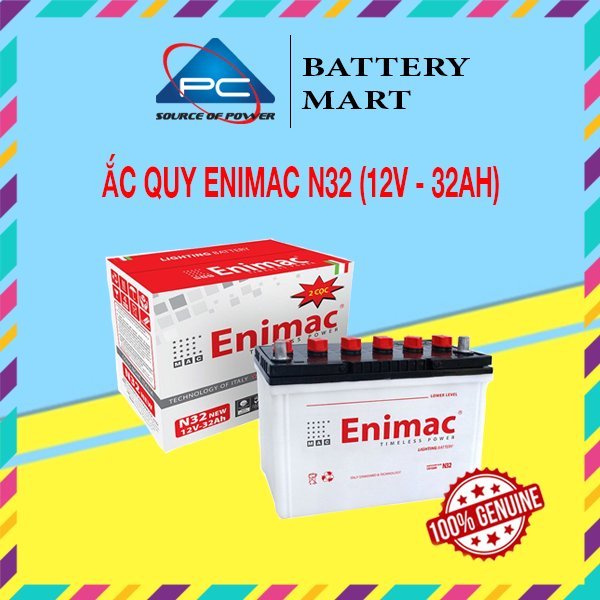 Bình Ắc Quy Xe Tải, Xe Ô Tô 12V-32Ah, Ắc Quy ENIMAC N32-2 Cọc | Shopee Việt Nam