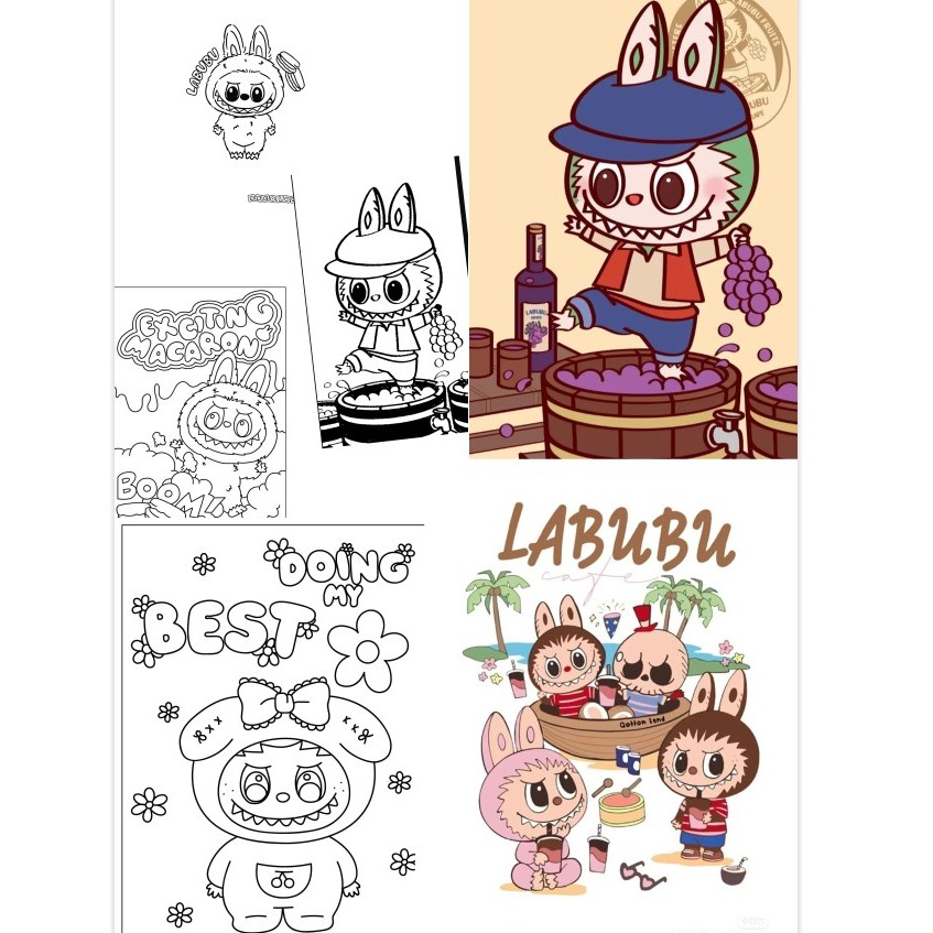 Labubu - Set 30 Tờ Tranh Tô Màu A4 A5,tranhtomau | Shopee Việt Nam
