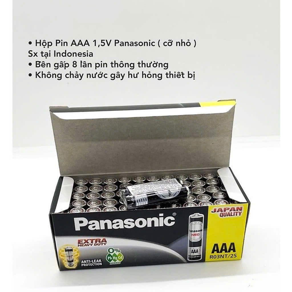 Hộp 60 Viên Pin AAA Panasonic Đũa Đen R03NT/2S Chính Hãng Dung Lượng Cao | Shopee Việt Nam