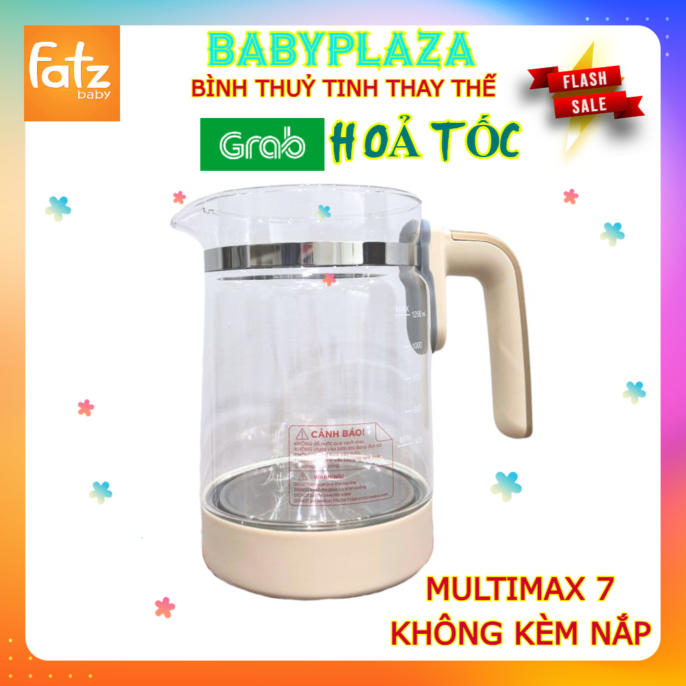 [Hoả Tốc] Bình thuỷ tinh thay thế Máy đun nước pha sữa cho bé FatzBaby Multimax 7 chính hãng ...
