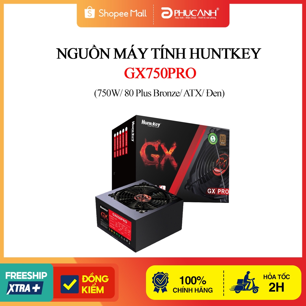 Nguồn máy tính Huntkey GX750Pro (750W/ 80 Plus Bronze/ ATX/ Đen) | Shopee Việt Nam