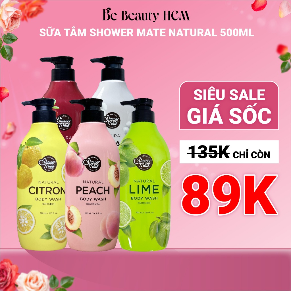 Sữa Tắm Shower Mate Natural Body Wash Làm Sạch, Phục Hồi, Cấp Ẩm, Trắng Sáng Da 500ML | Shopee ...