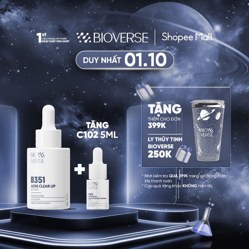 Tinh Chất Niacinamide 5% + Zinc 1% Hỗ Trợ Mụn Bioverse B351 Acne Clear Up Serum 30ml | Shopee ...