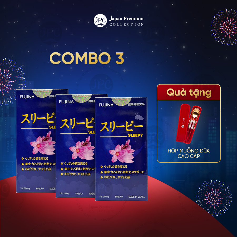 Combo 3 Viên uống ngủ ngon Sleepy Fujina - Nhật Bản (Hộp 80 viên ...
