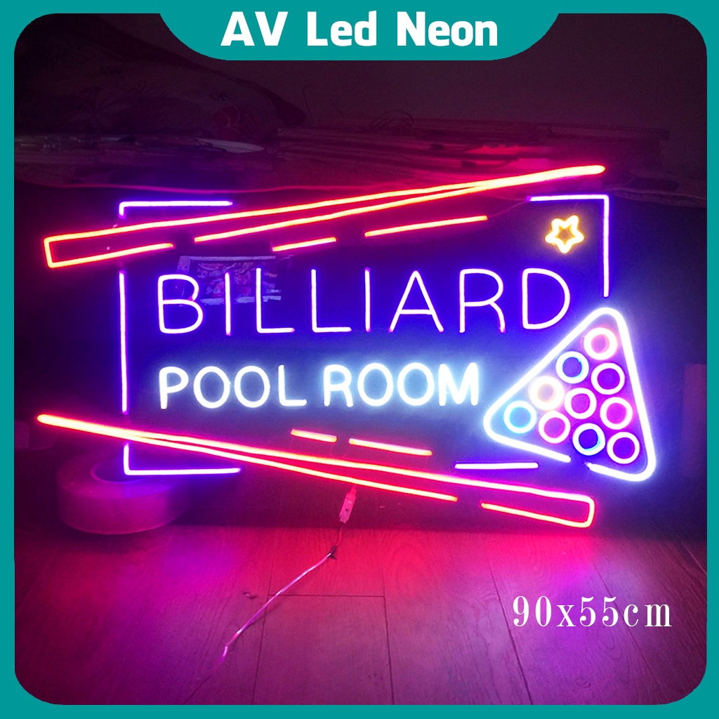 Đèn Led Neon Bida Billard - Đèn Led Bi-A Trang trí cửa hàng, quán Bi-a ...