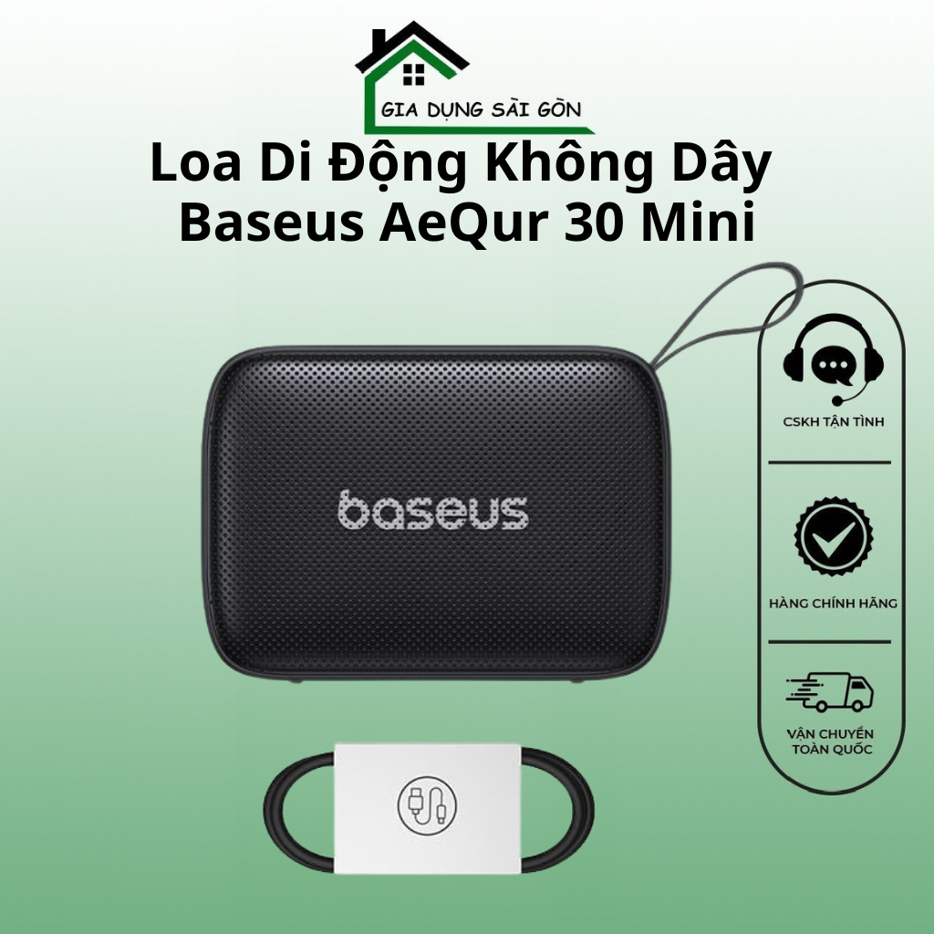 Loa Di Động Không Dây Baseus AeQur 30 Mini (5W, Bluetooth v5.3, 12Hrs ...