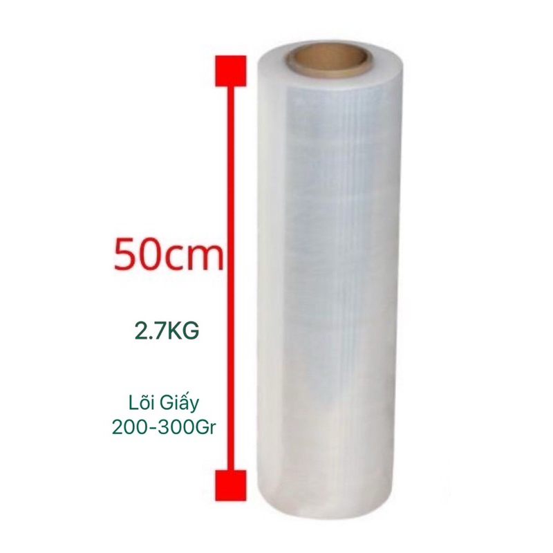 Màngbọc, màngquấnhàng PE trắng khổ dài 50cm - 2,6kg;2,9kg; 3kg LÕI GIẤY quấn vali, sofa, bàn ghế ...