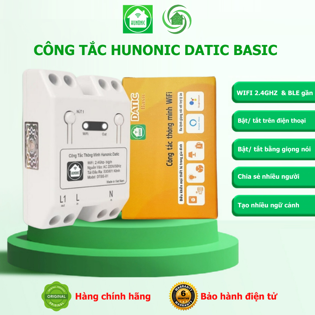 Công Tắc Wifi Hunonic Datic Basic 1 Kênh Bật Tắt Từ Xa Trên Điện Thoại ...