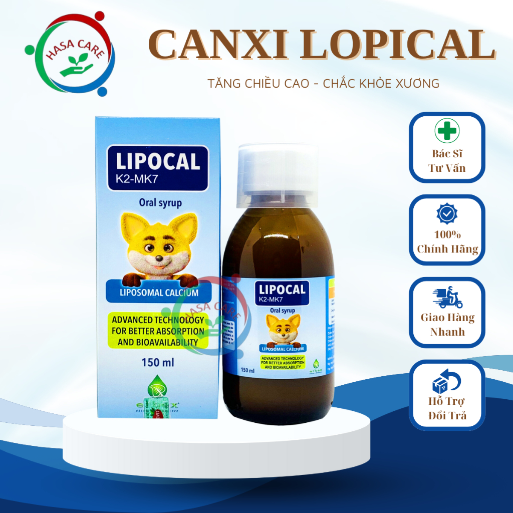 Canxi Lipocal K2-MK7 Canxi Thực Vật Giúp Bé Tăng Chiều Cao Xương Chắc ...