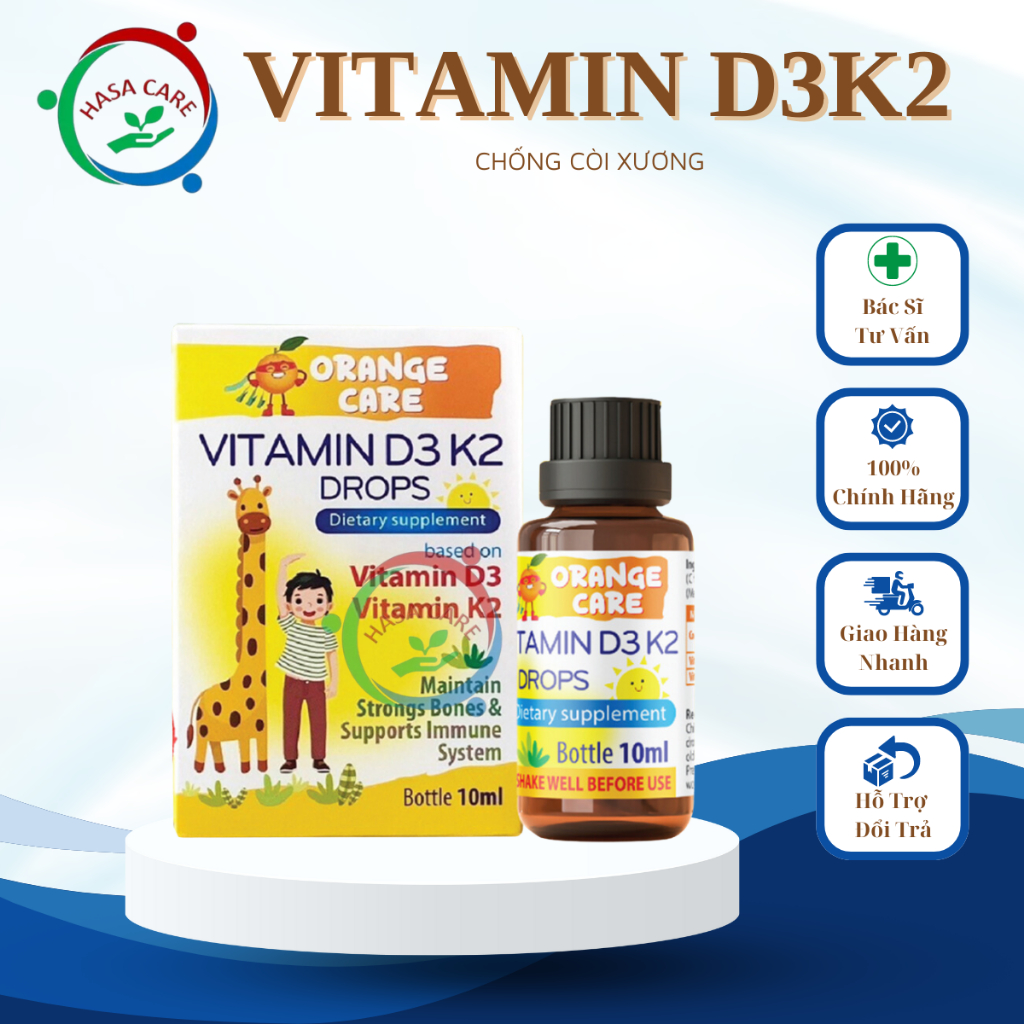 Vitamin D3K2 Orange Care Drops Chống Còi Xương Cao Lớn Vượt Trội Hỗ Trợ ...