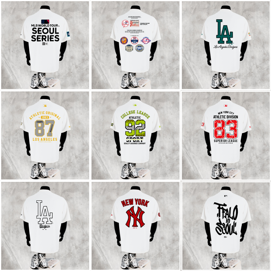 Áo Thun MLB NewEra Logo NY, LA Full 9 Mẫu, Tee MLB x NewEra - Form ...