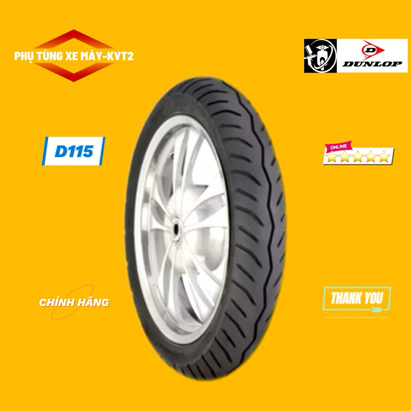 Lốp vỏ Dunlop D115 80/90-14 TL, 90/90-14 TL (không ruột) | Shopee Việt Nam