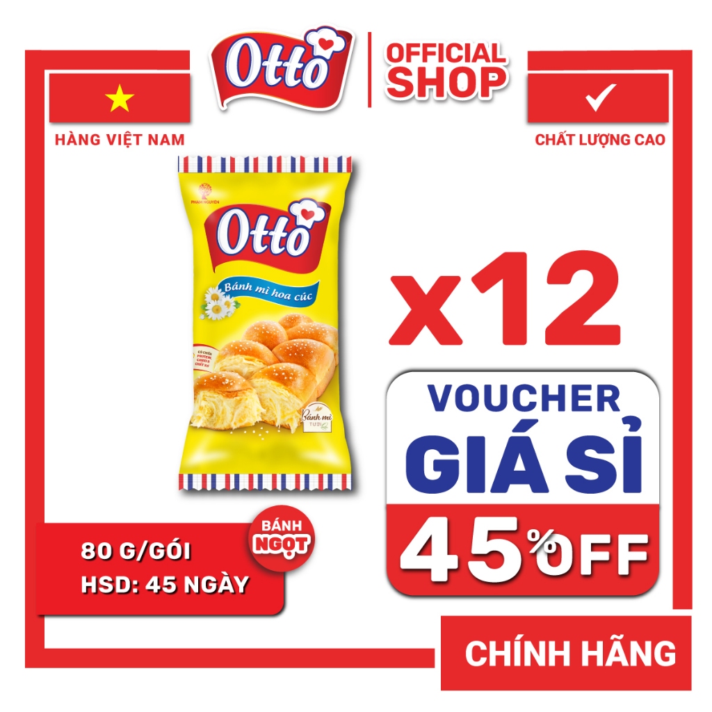 [VOUCHER 45% - GIÁ SỈ] Combo 12 Bịch Bánh mì Hoa Cúc Mini Otto - Otto ...