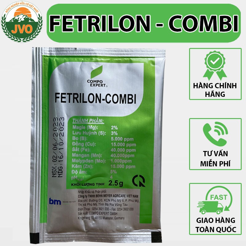 Phân Vi Lượng Fetrilon-Combi 2.5g cung cấp dinh dưỡng cây trồng J46 ...