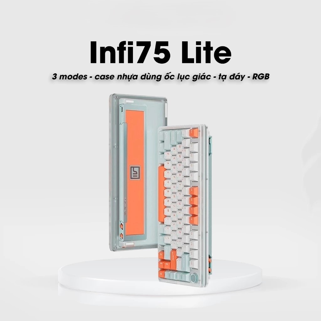Bàn phím cơ không dây Infiverse Infi75 Lite 3mode | Vỏ trong suốt| Led ...