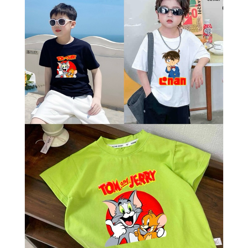 áo thung cho bé trai in hinh thám tử conan cùng tom and jerry cute ...