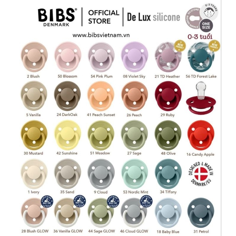 {Kèm hộp} TY GIẢ BIBS DE LUX SILICONE CHO BÉ 0-3 TUỔI (TI BIBS ...