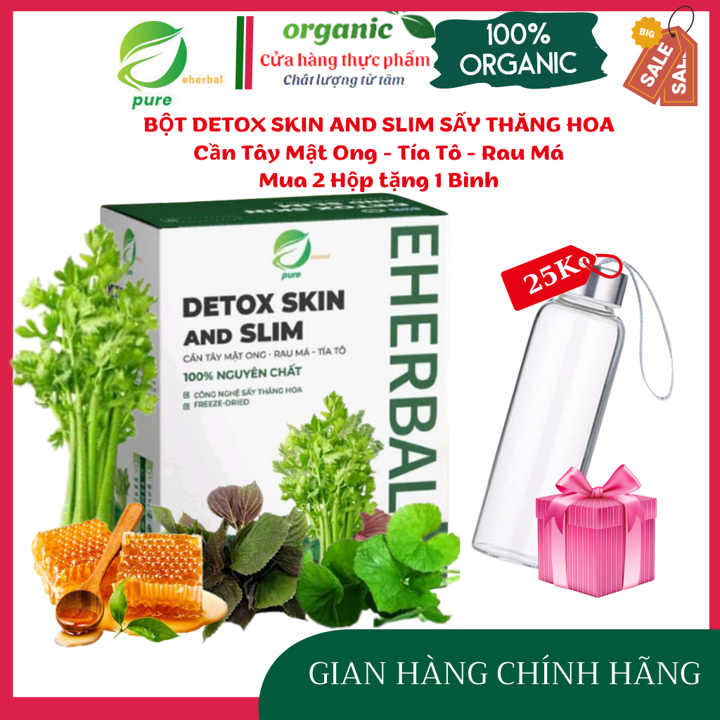 Detox Giảm Cân Skin &Slim Sấy Thăng Hoa Eherbal 3 in 1 (Cần Tây Mật Ong ...