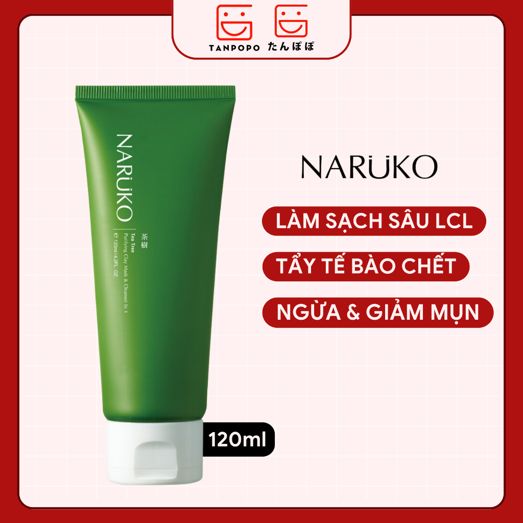 Sữa rửa mặt tràm trà Naruko Tea Tree Purifying Clay Mask & Cleanser In ...