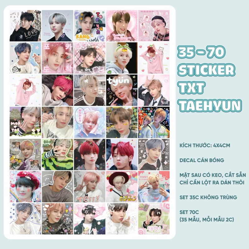 SET 35 Sticker niêm phong TXT TAEHYUN • Hình dán TXT TAEHYUN kích thước ...