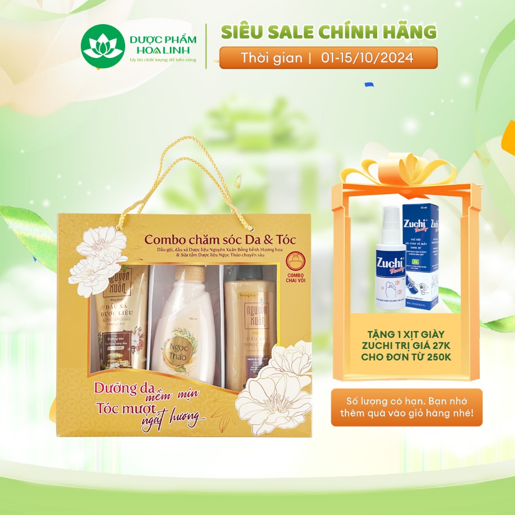 Combo chăm sóc Da & Tóc (1 ST Ngọc Thảo chuyên sâu 300ml, 1 DG Nguyên Xuân bồng bềnh 275ml, 1 ...