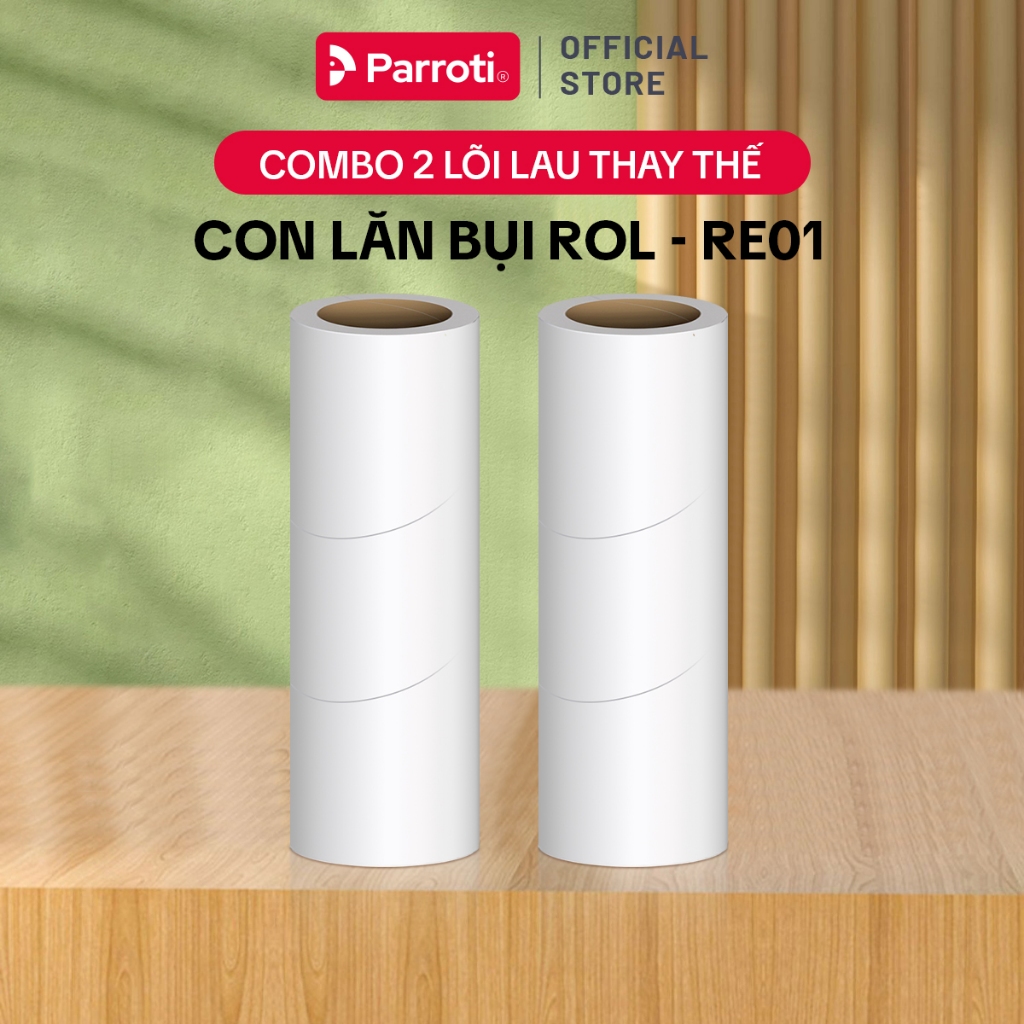 Combo 2 cuộn lăn thay thế cây lăn bụi ga giường, quần áo, thảm nhà siêu dính 22cm, 55 lớp ...