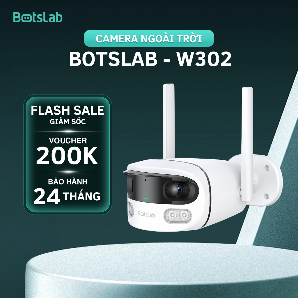 [TẶNG THẺ NHỚ] Camera Ngoài Trời 2 Ống Kính Góc Siêu Rộng BOTSLAB W302 ...