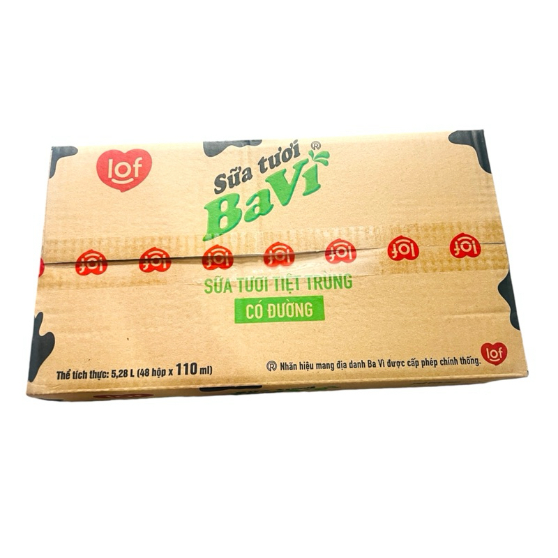 Sữa tươi tiệt trùng có đường Ba Vì LOF 110ml | Shopee Việt Nam