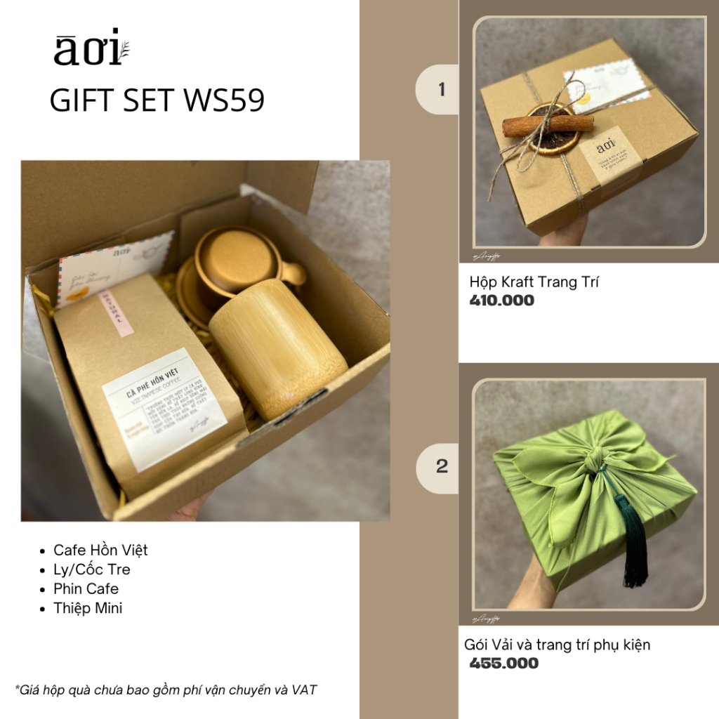 [Hoả tốc] Cafe Hồn Việt + Cốc tre + Phin cafe Gift Set - Set quà tặng À ...