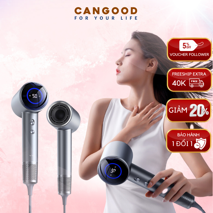 Máy sấy tóc ION âm Không Cánh VTT có màn hình led D3 PRO Công Suất ...
