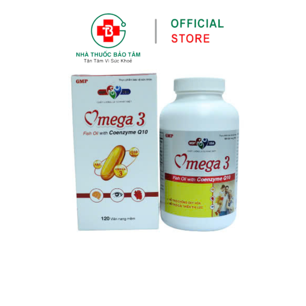 Viên uống dầu cá Omega 3 Fish oil với Coenzyme Q10 MDP bổ não, tốt tim ...