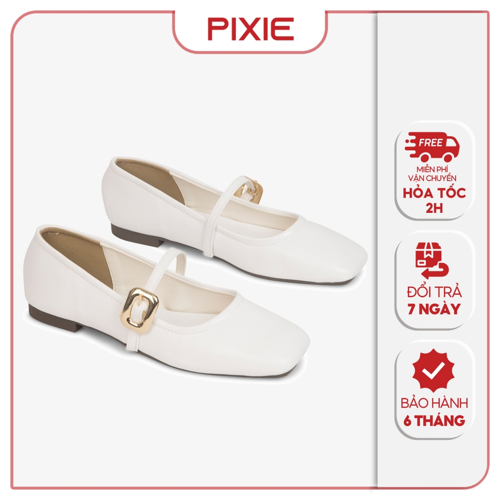 [Mã FADEP1110 giảm đến 30k đơn từ 99k] [Form nhỏ tăng size] Giày Búp Bê Bệt Quai Ngang Phối Khoá ...