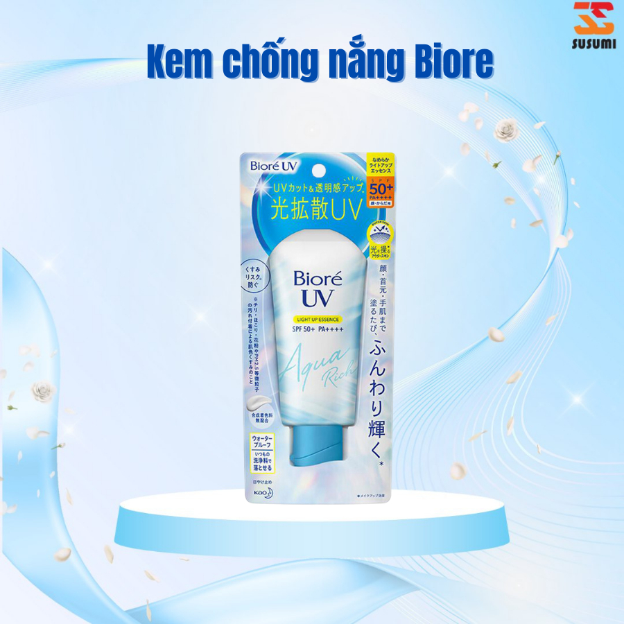 Kem Chống Nắng Biore UV Aqua Rich Light Up Essence/SPF50+PA++++ Date tháng 3/2026 | Shopee Việt Nam