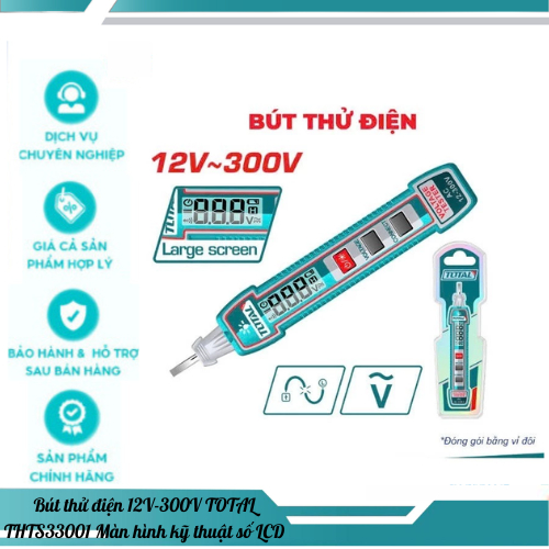 Bút thử điện 12V-300V TOTAL THTS33001 Màn hình kỹ thuật số LCD | Shopee ...