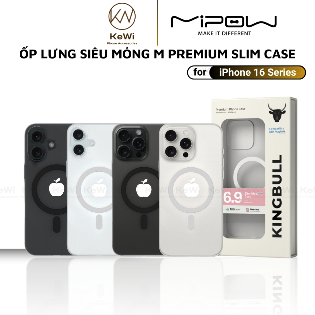 Ốp Lưng Siêu Mỏng MIPOW KINGBULL cho iPhone 16 Pro Max / 16 Pro, M PREMIUM SLIM CASE - HÀNG ...
