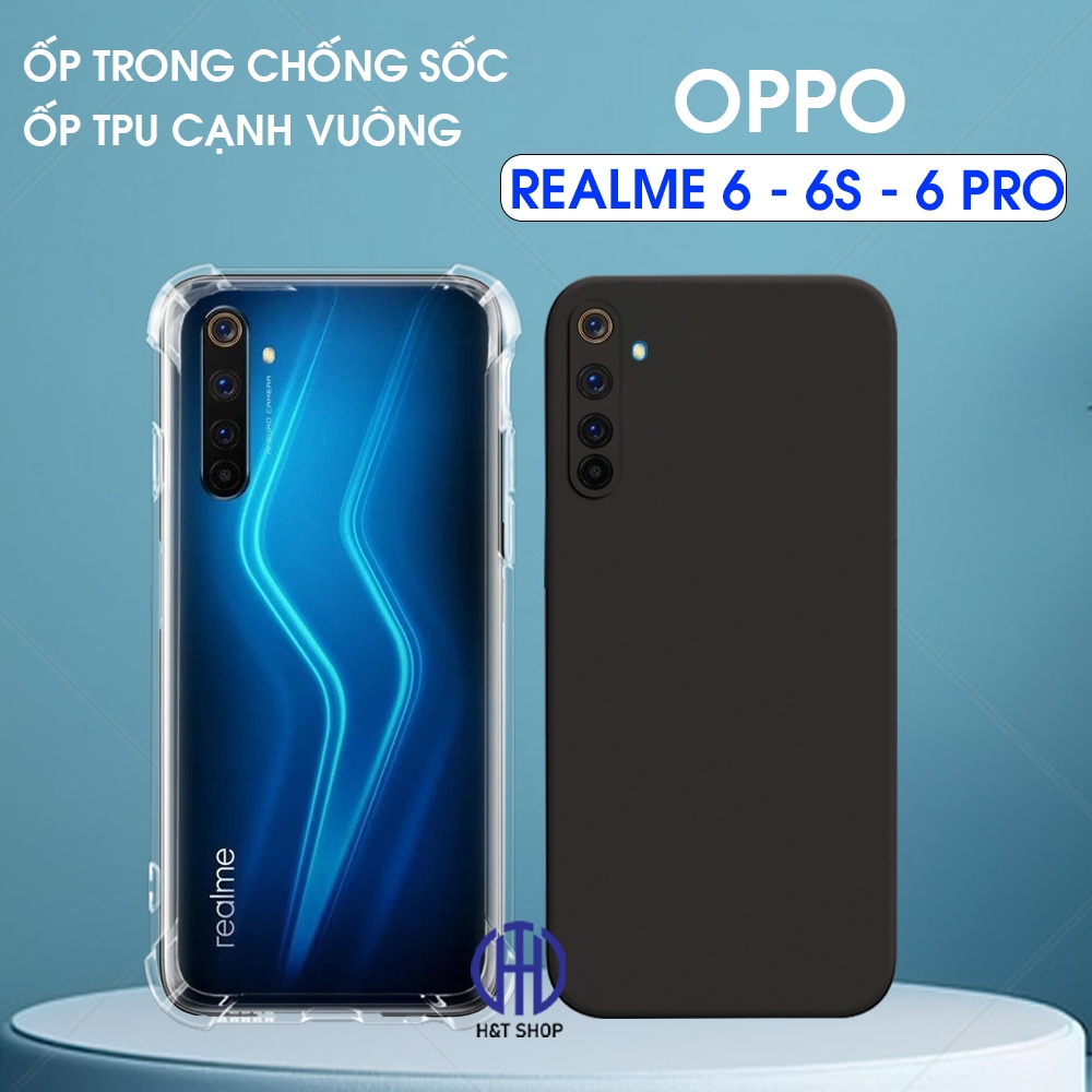 Ốp lưng Oppo Realme 6 - 6S - 6 Pro TPU cạnh vuông và dẻo trong chống ...