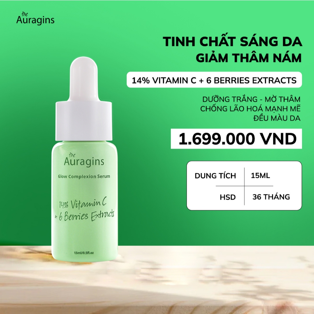 Tinh Chất The Auragins Glow Complexion Serum 14% Vitamin C + 6 Berries ...