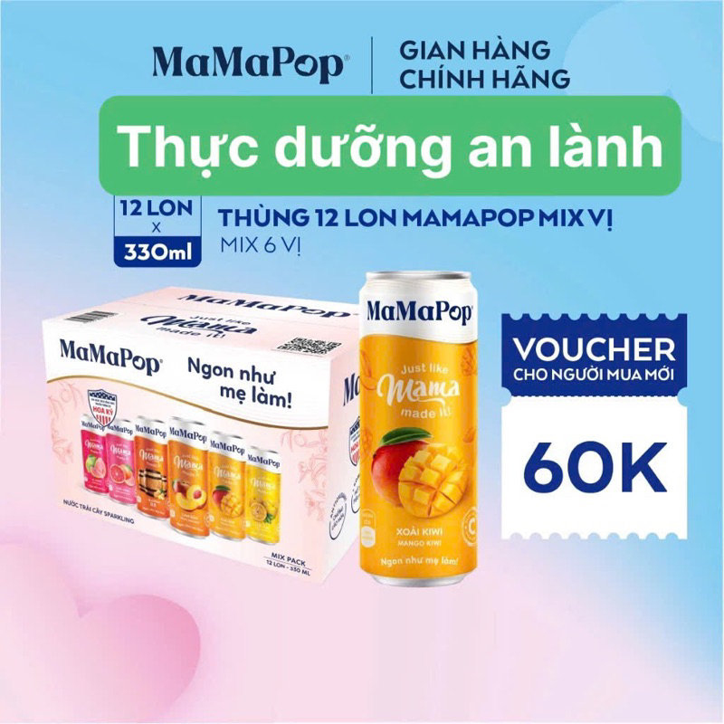 NƯỚC TRÁI CÂY SPARKLING MAMAPOP MIX 6 VỊ - NGON NHƯ MẸ LÀM ️ ...