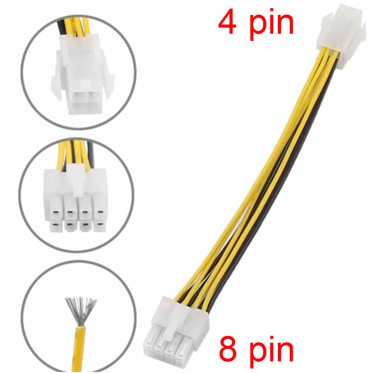 Dây chuyển nguồn 4 pin sang 8 pin CPU - jack chuyển 4 pin to 8 pin cpu ...