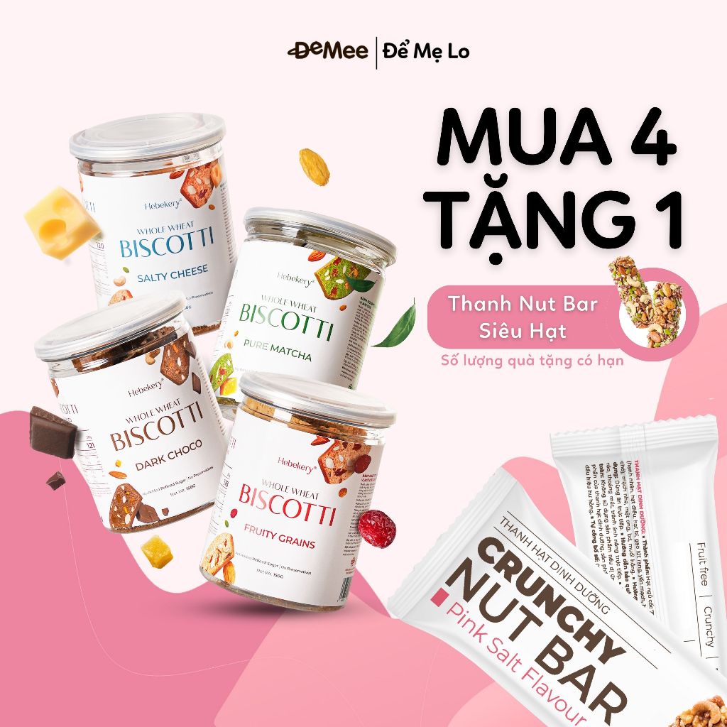 [MUA 4 TẶNG 2] Combo 4 Hũ Biscotti Nguyên Cám Low Calories 4 Vị ...