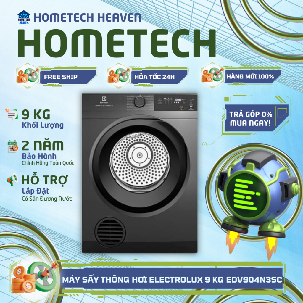 [GIAO LẮP MIỄN PHÍ] EDV904N3SC - Máy sấy thông hơi Electrolux ...