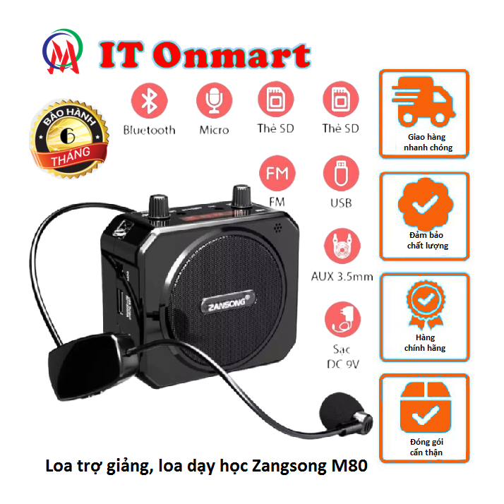 Loa dạy học M80 dùng cho Giáo viên, Hướng dẫn viên, hội nghị kèm Mic âm ...